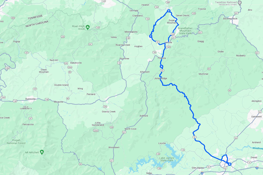 Snake 421 Motorcycle Ride information